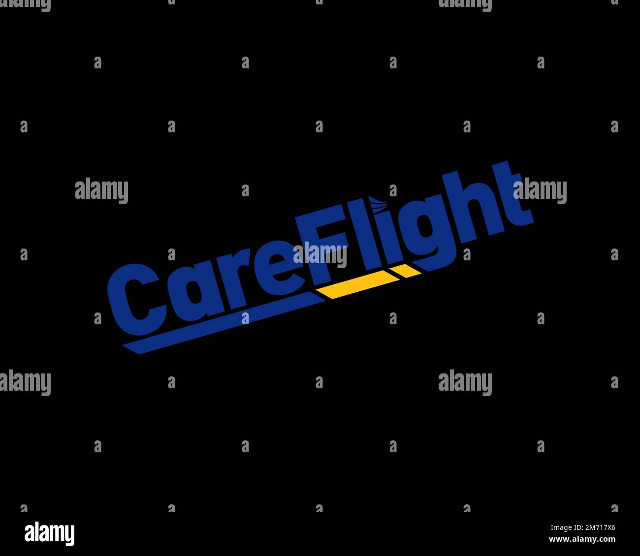 CareFlight, rotated logo, black background Stock Photo - Alamy