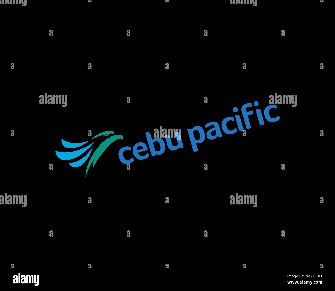 Cebu Pacific, rotated logo, black background Stock Photo - Alamy