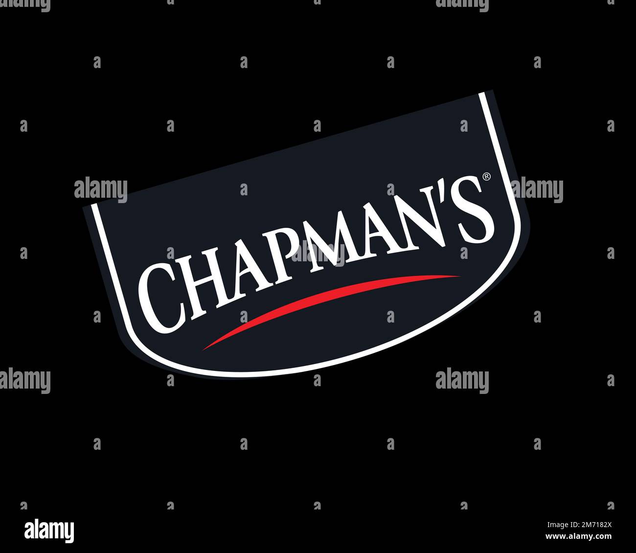 Chapman's, rotated logo, black background Stock Photo - Alamy