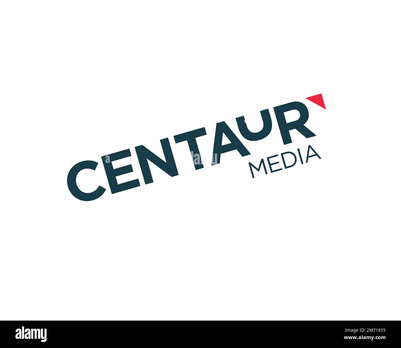 Centaur Media, rotated logo, white background Stock Photo - Alamy