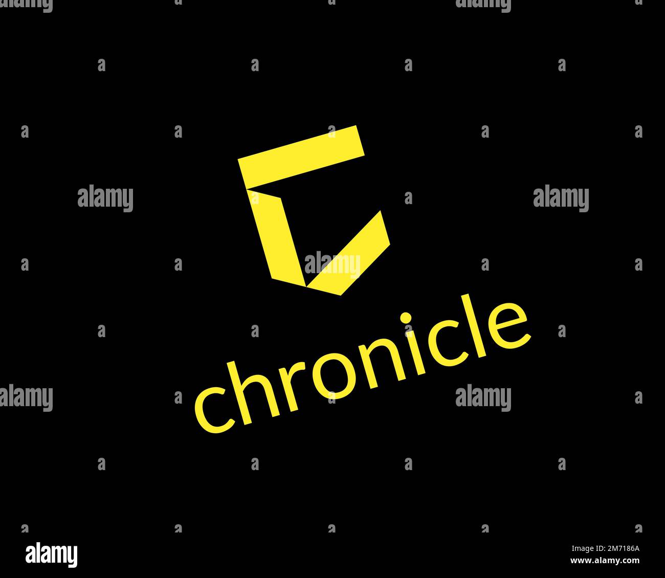 Chronicle company, rotated logo, black background Stock Photo - Alamy
