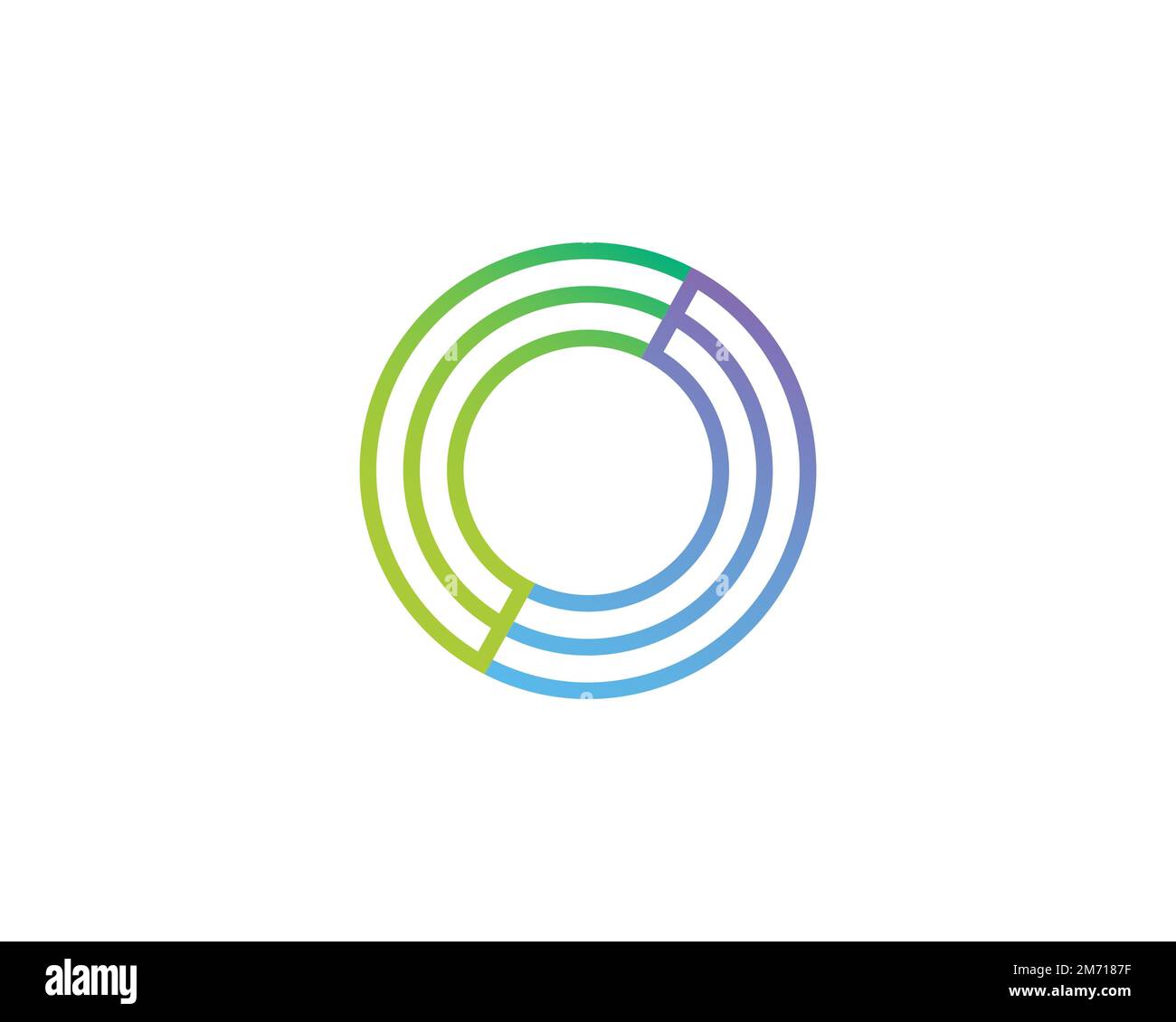 Circle company, rotated logo, white background Stock Photo - Alamy