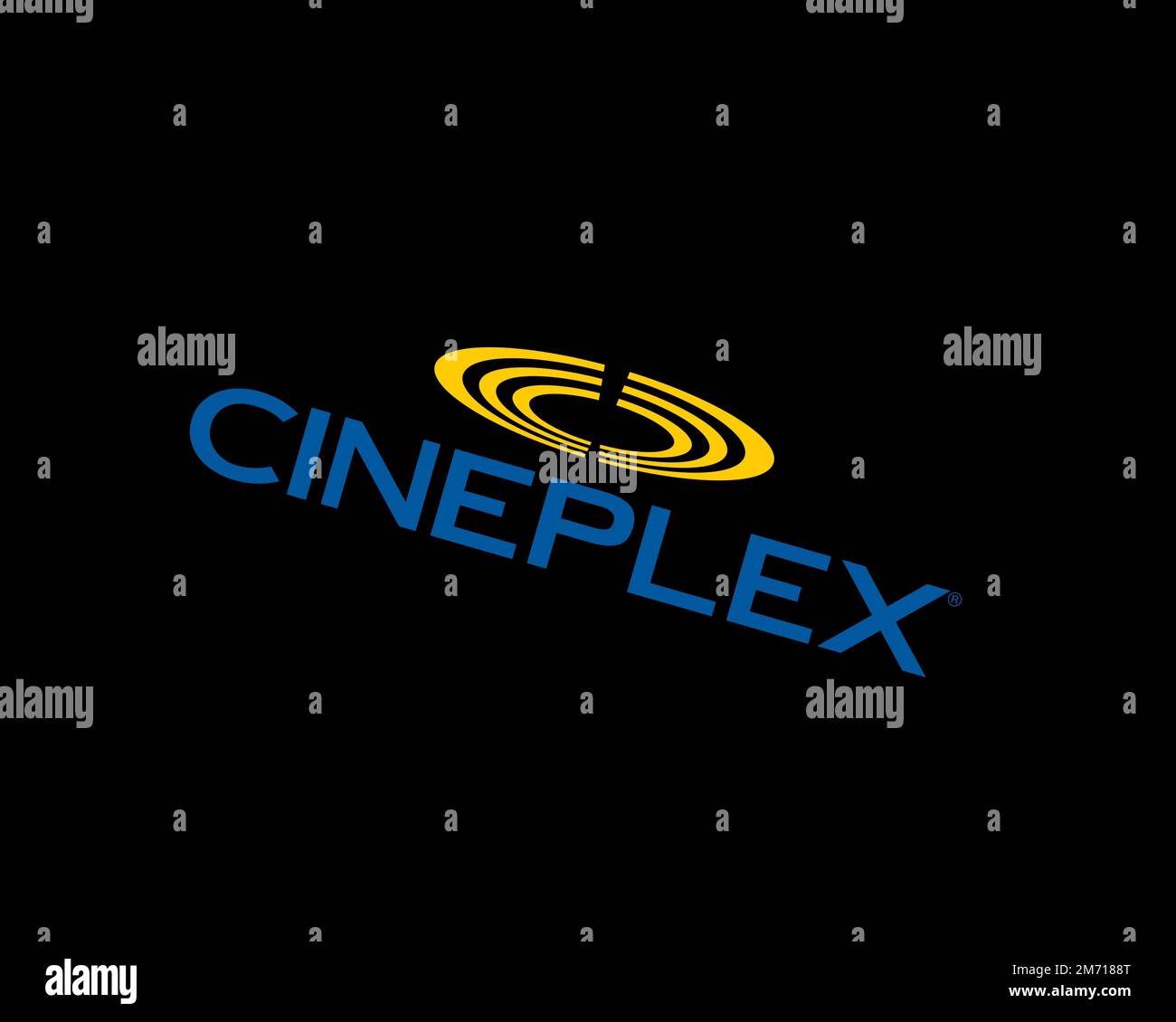 Cineplex entertainment company, rotated logo, black background B Stock ...