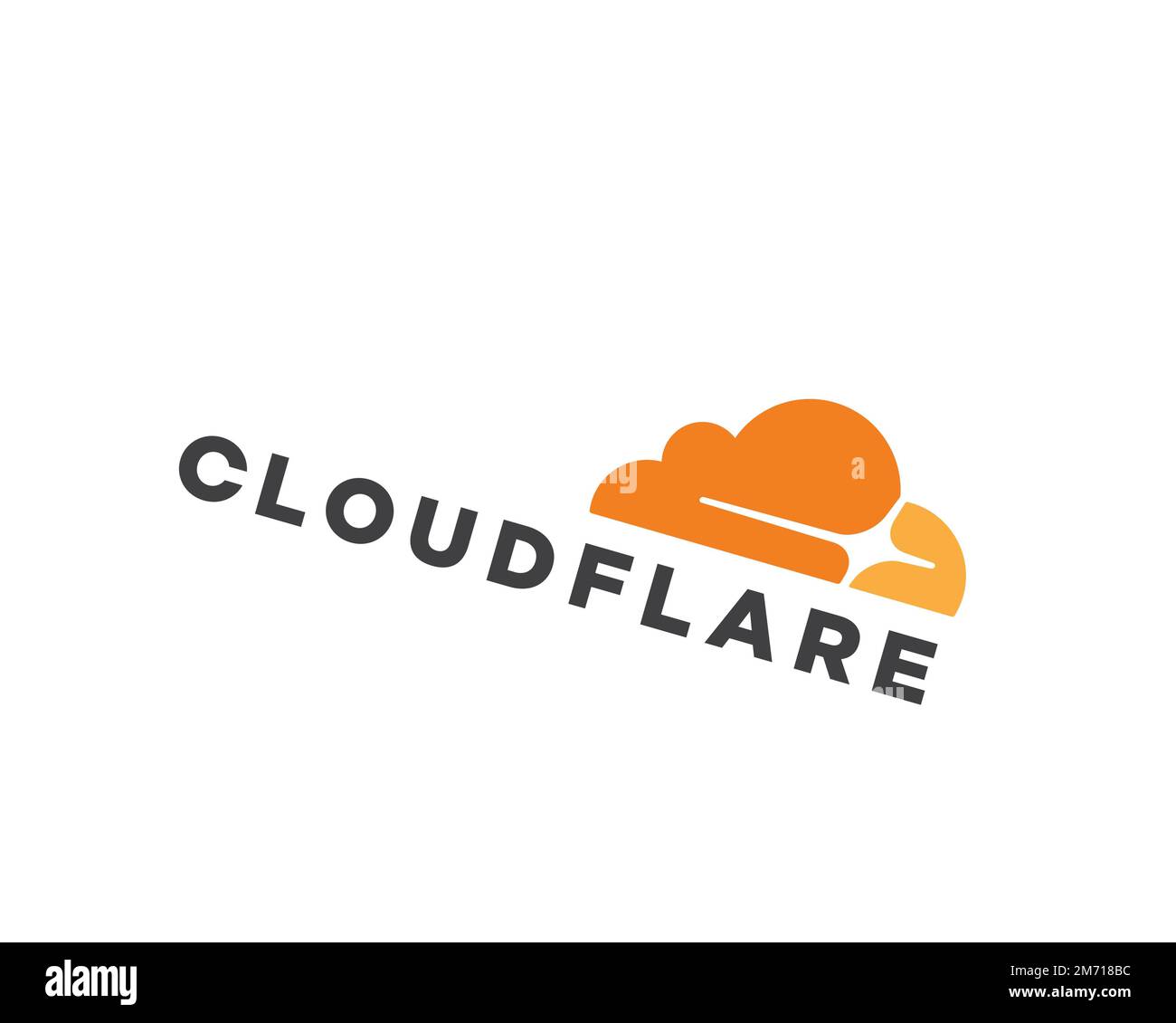 Cloudflare, rotated logo, white background B Stock Photo - Alamy