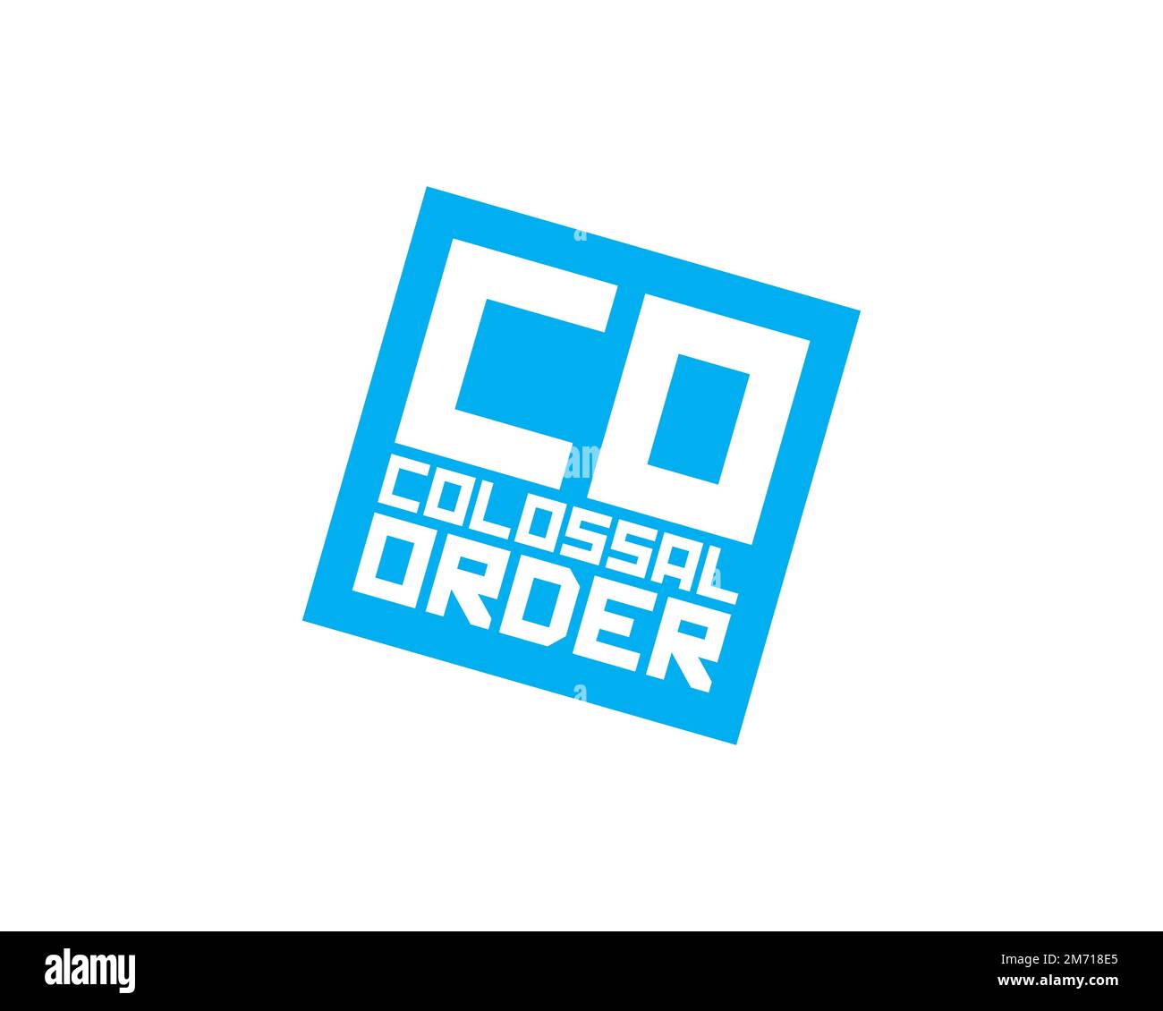 Colossal Order company, rotated logo, white background B Stock Photo ...