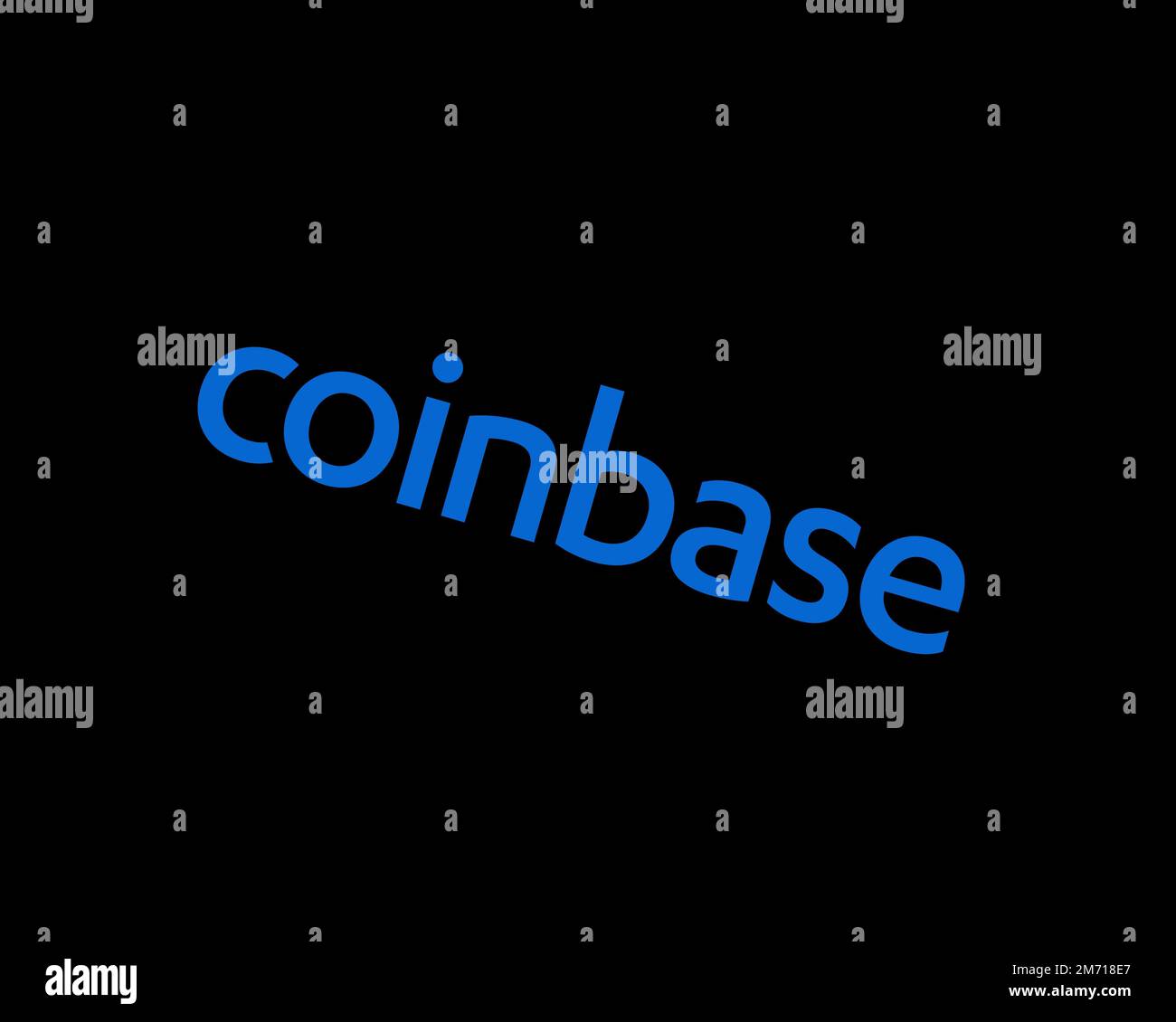 Coinbase, rotated logo, black background B Stock Photo - Alamy