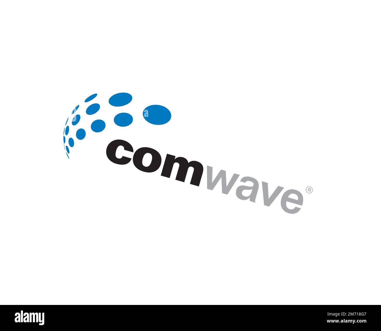 Comwave, rotated logo, white background B Stock Photo - Alamy