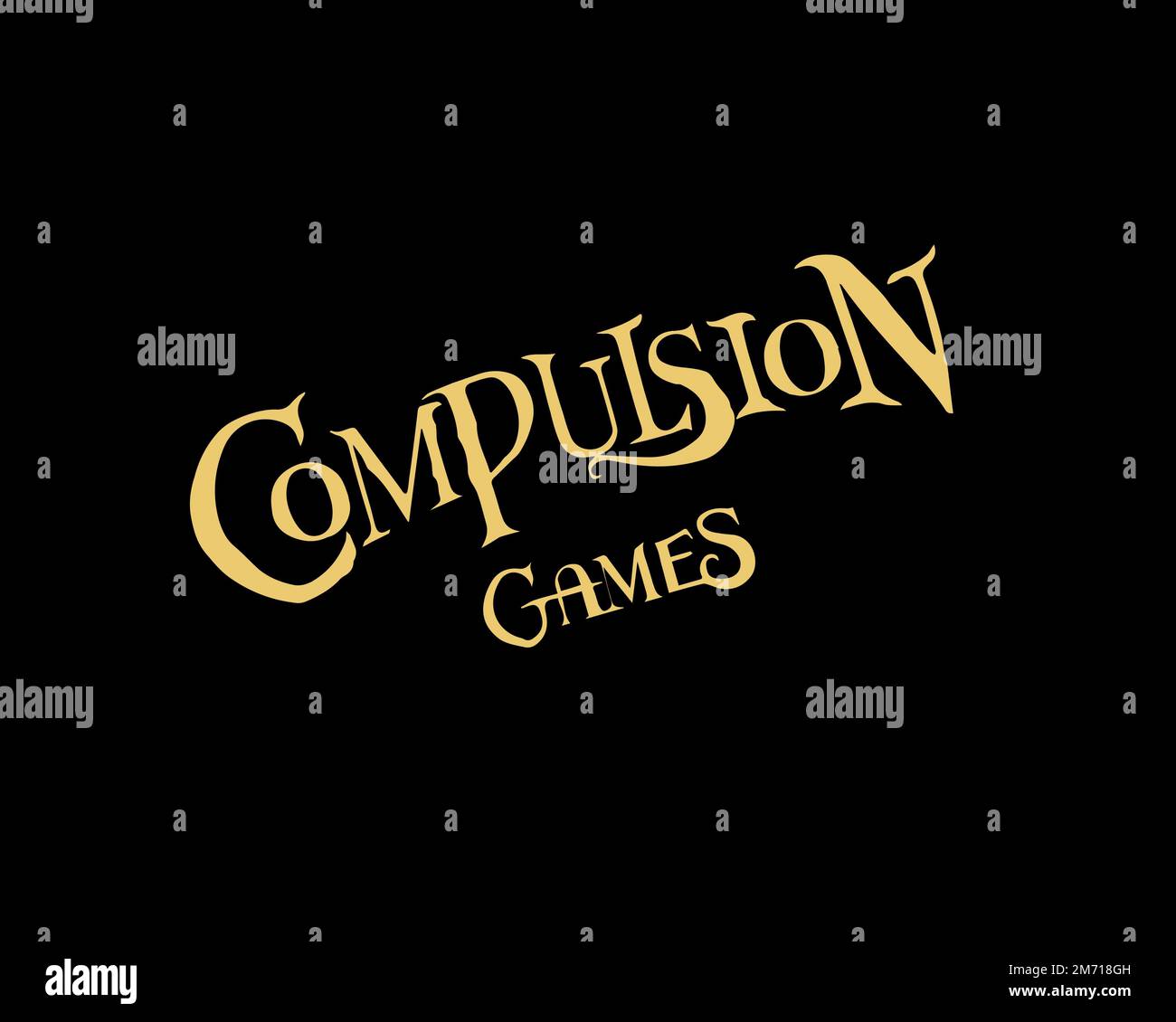 Compulsion Games, rotated logo, black background Stock Photo - Alamy