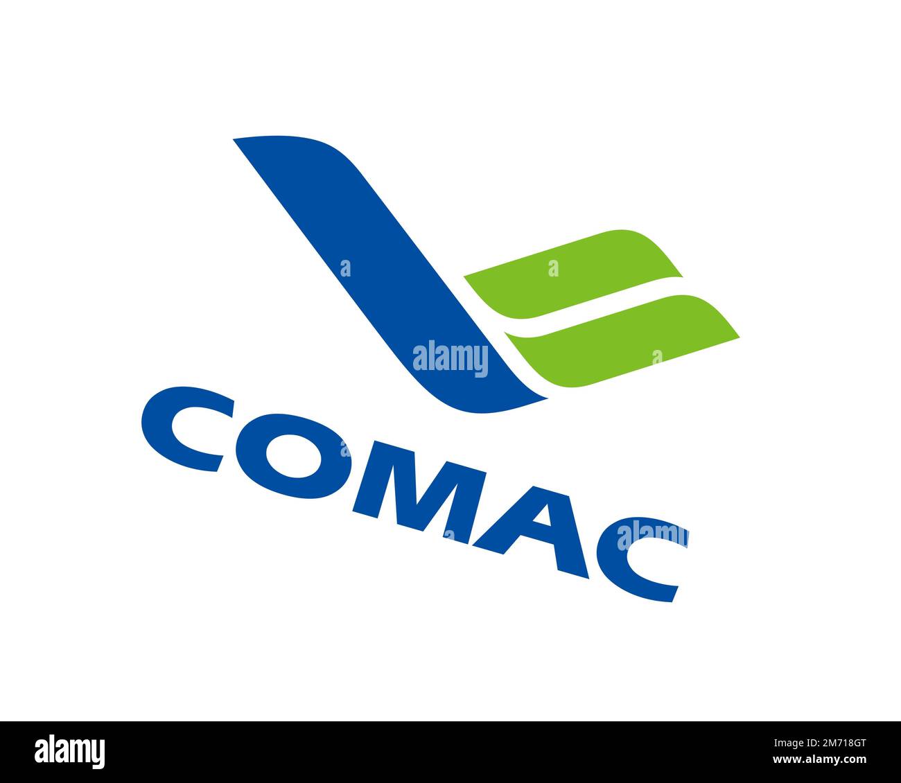 Comac, rotated logo, white background B Stock Photo - Alamy