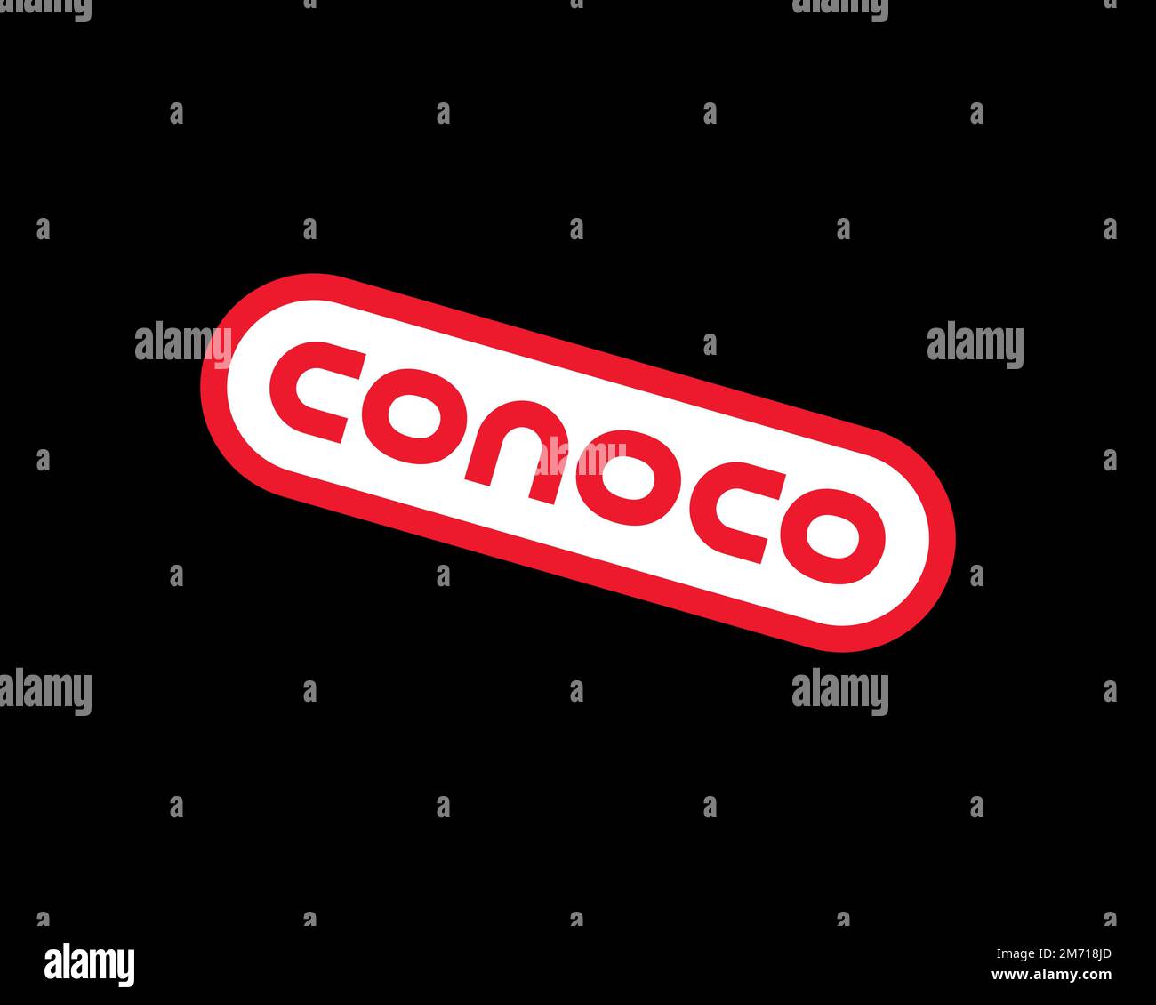 Conoco, rotated logo, black background B Stock Photo - Alamy