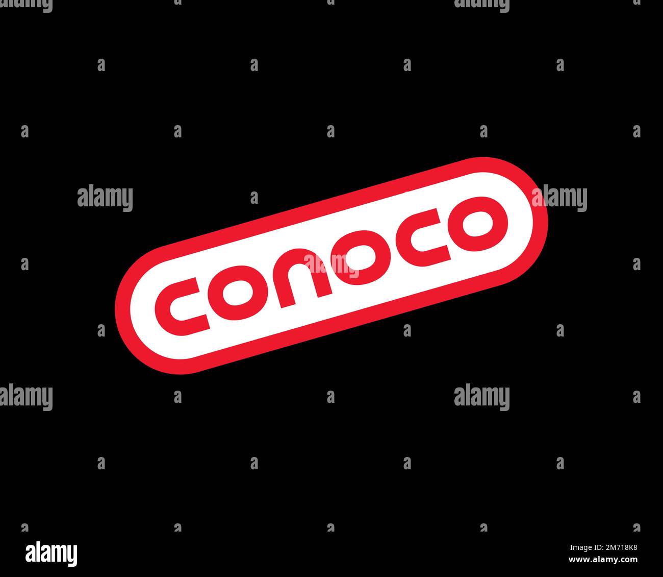 Conoco, rotated logo, black background Stock Photo - Alamy