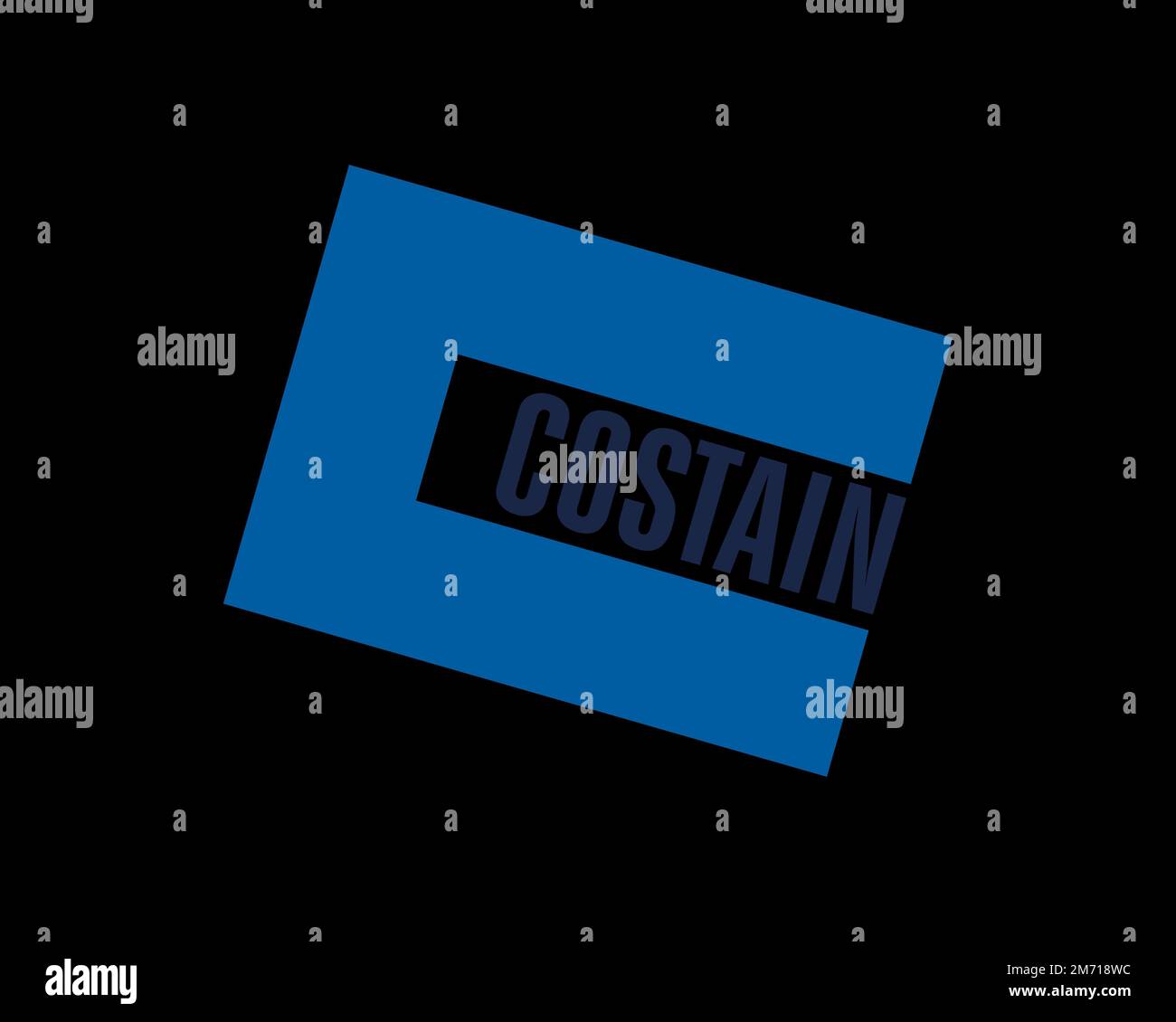 Costain Group, rotated logo, black background B Stock Photo - Alamy