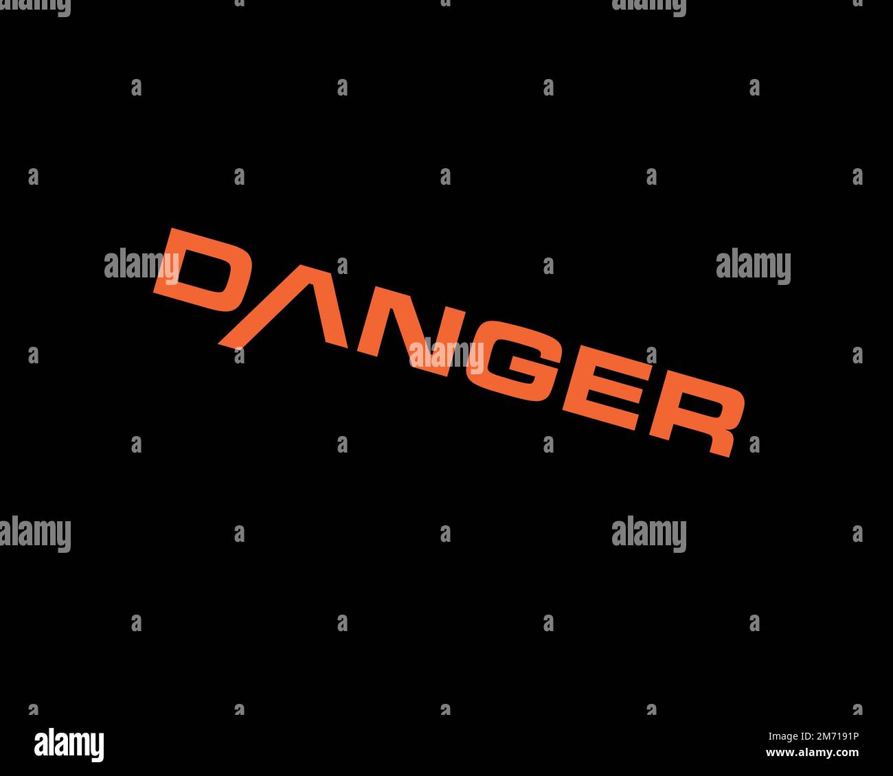 Danger Inc. rotated logo, black background B Stock Photo - Alamy