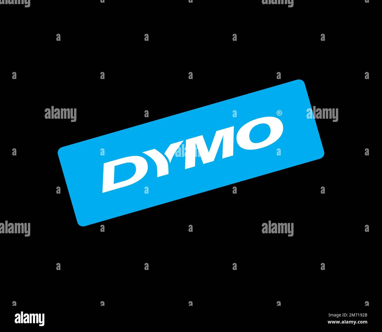 DYMO Corporation, rotated logo, black background Stock Photo - Alamy
