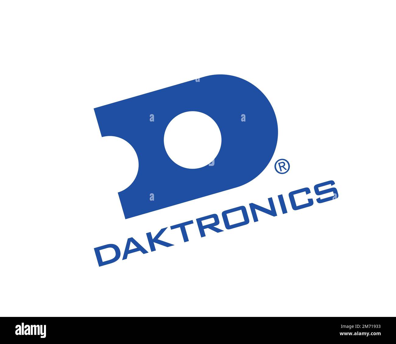 Daktronics, rotated logo, white background Stock Photo - Alamy