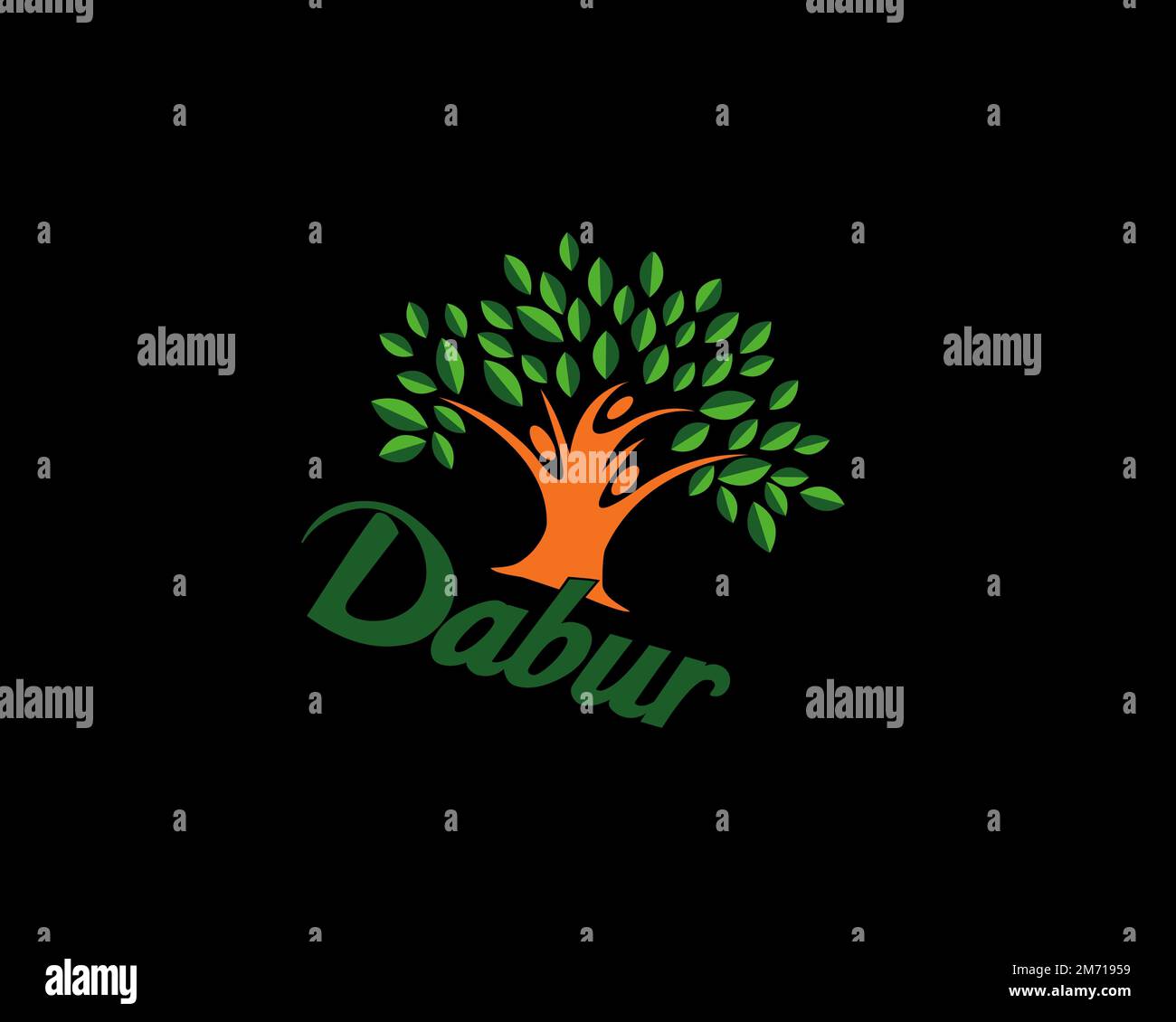 Dabur, rotated logo, black background B Stock Photo - Alamy