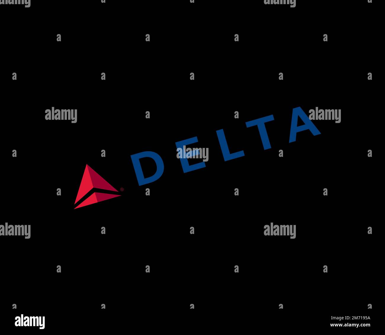 Delta Air Lines, rotated logo, black background Stock Photo - Alamy