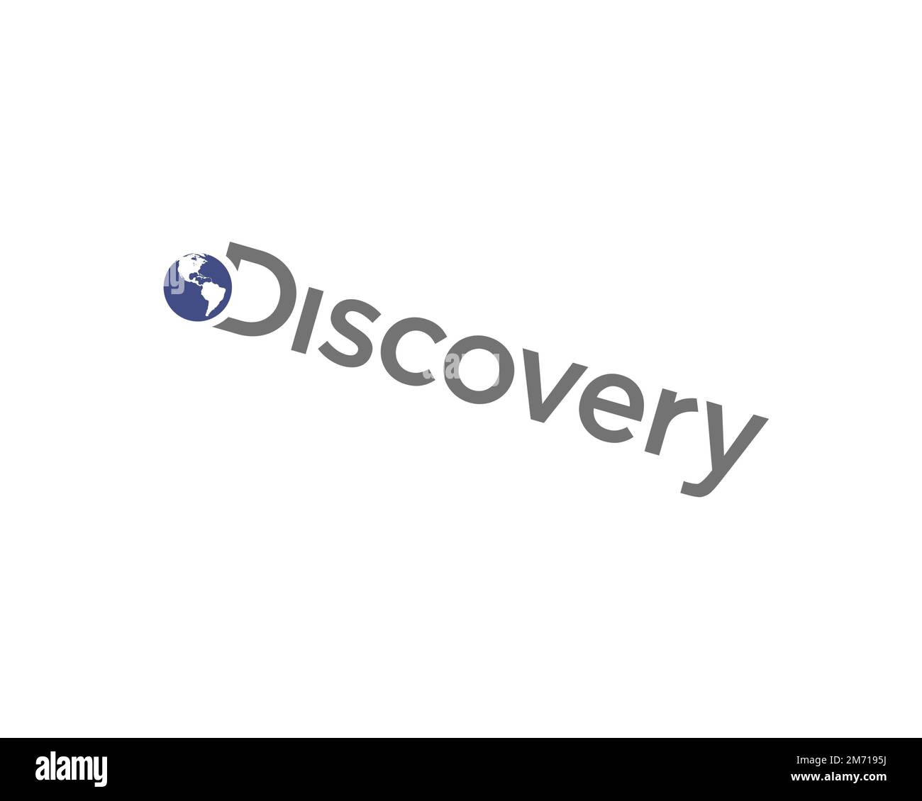Discovery Inc. rotated logo, white background B Stock Photo - Alamy