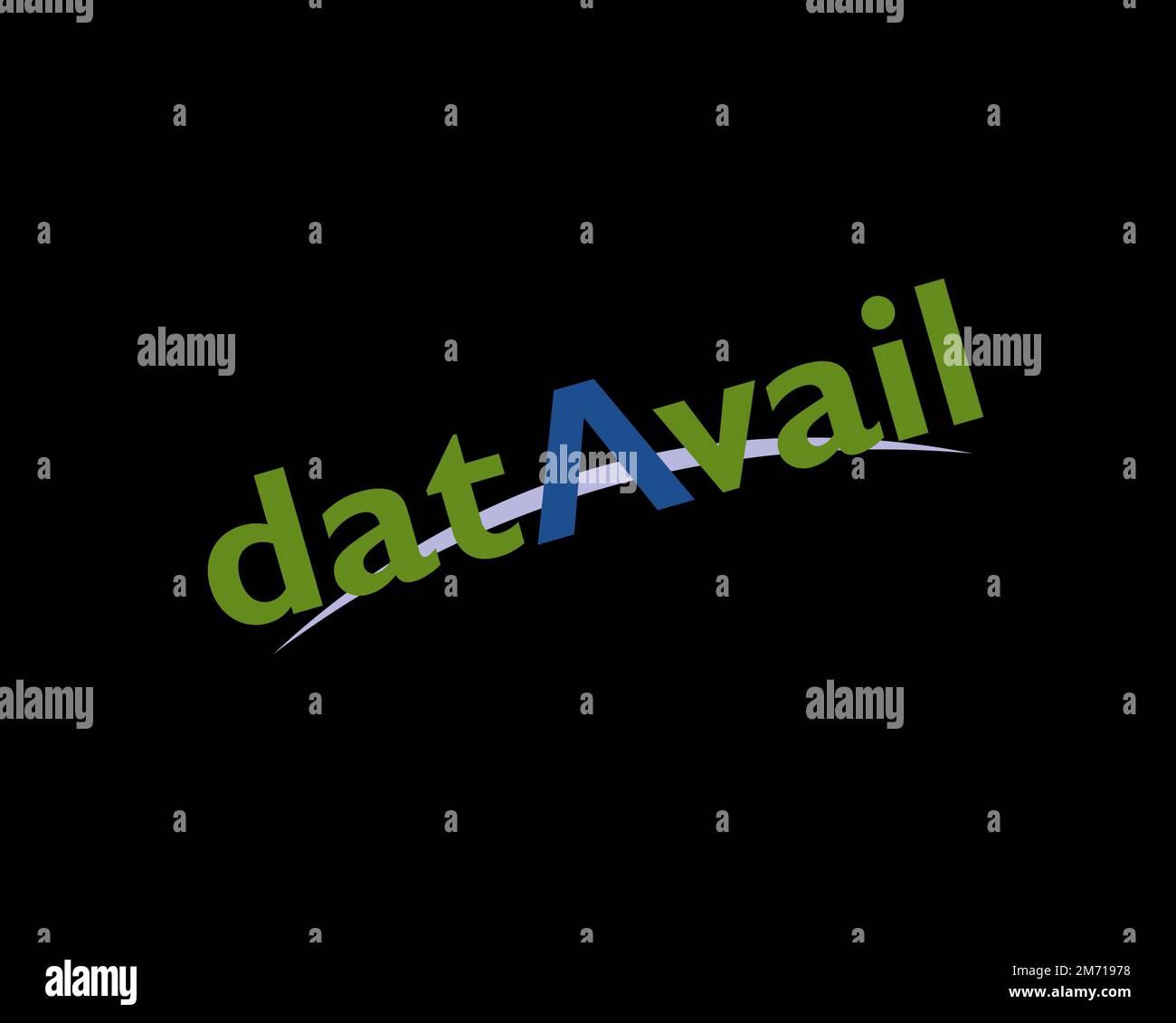 Datavail, rotated logo, black background Stock Photo - Alamy