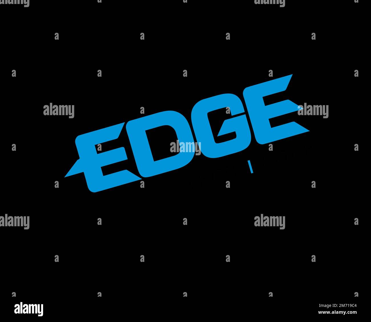 EDGE Tech, rotated logo, black background Stock Photo - Alamy