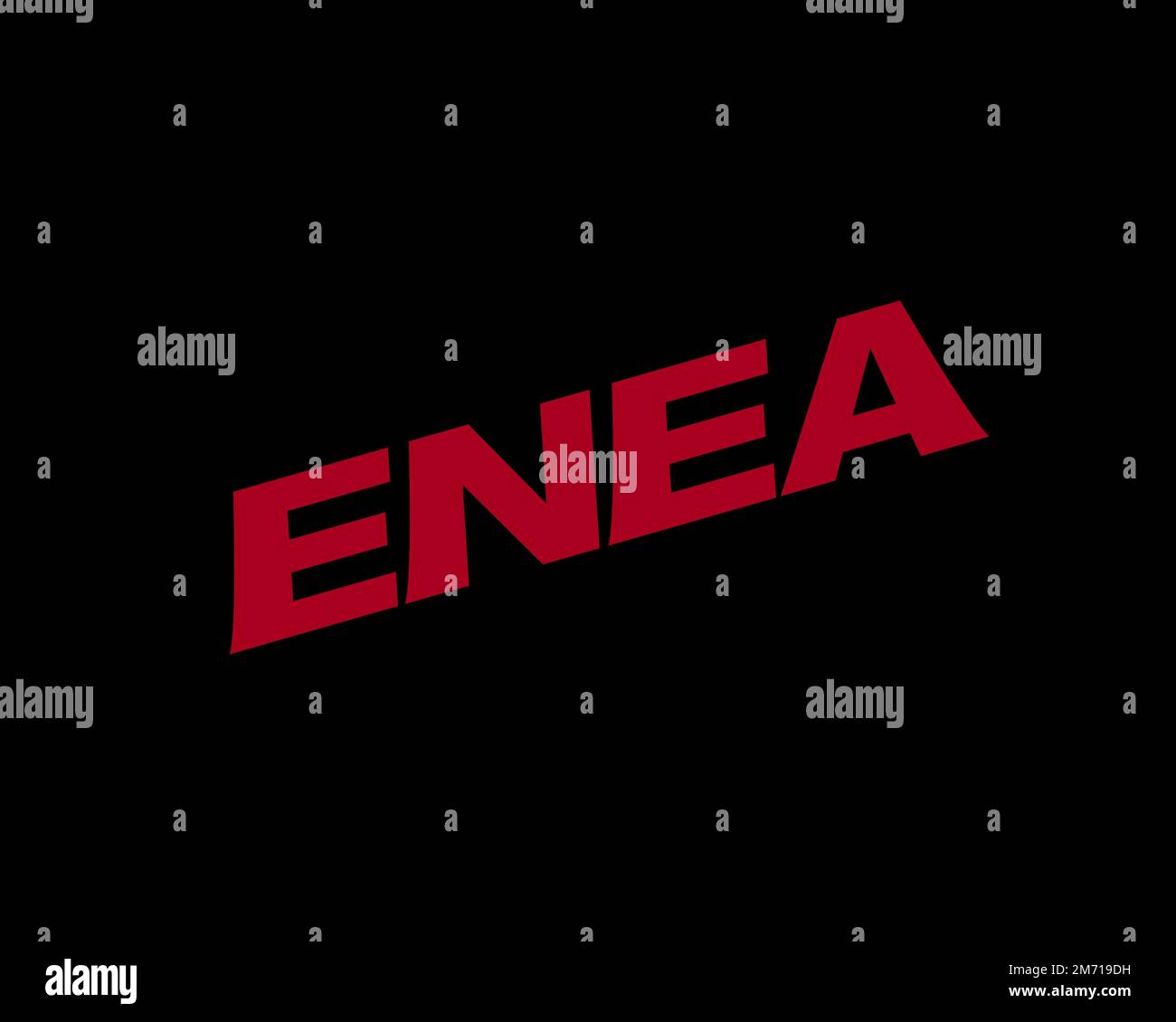 ENEA AB, rotated logo, black background Stock Photo - Alamy