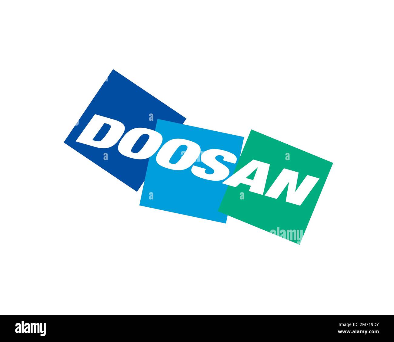 Doosan Group, rotated logo, white background B Stock Photo - Alamy