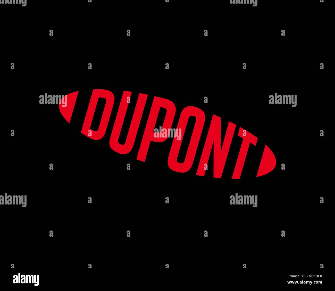 DuPont 1802-2017, rotated logo, black background B Stock Photo - Alamy
