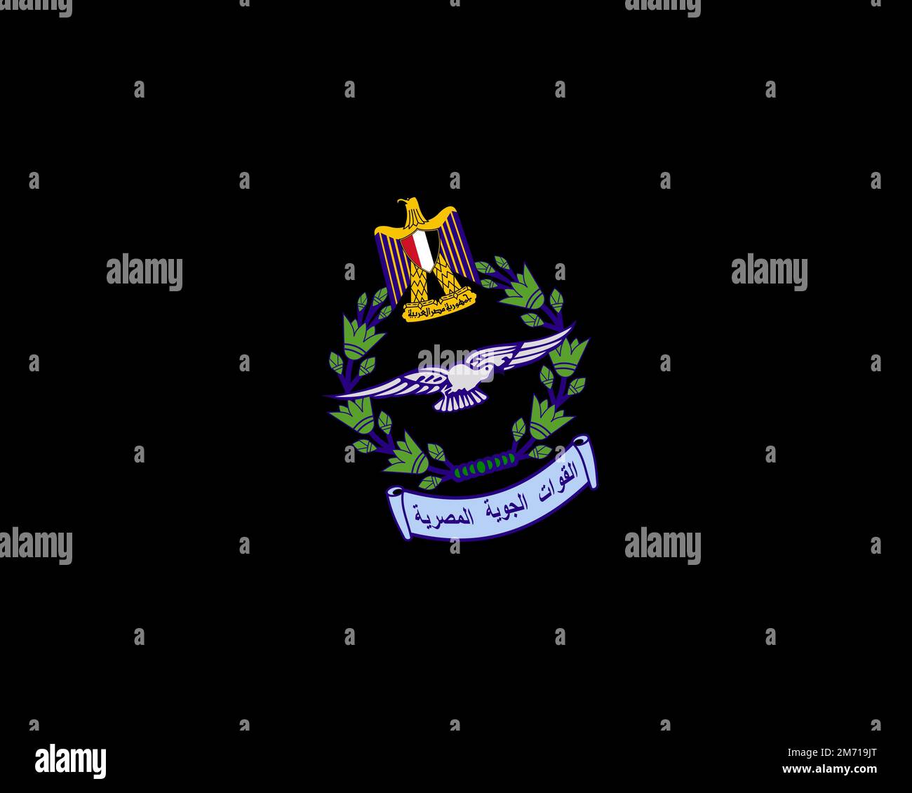 Egyptian Air Force, rotated logo, black background Stock Photo - Alamy