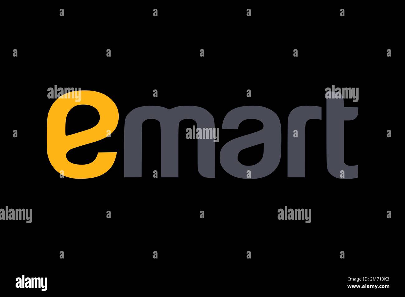 E mart, Logo, Black background Stock Photo - Alamy