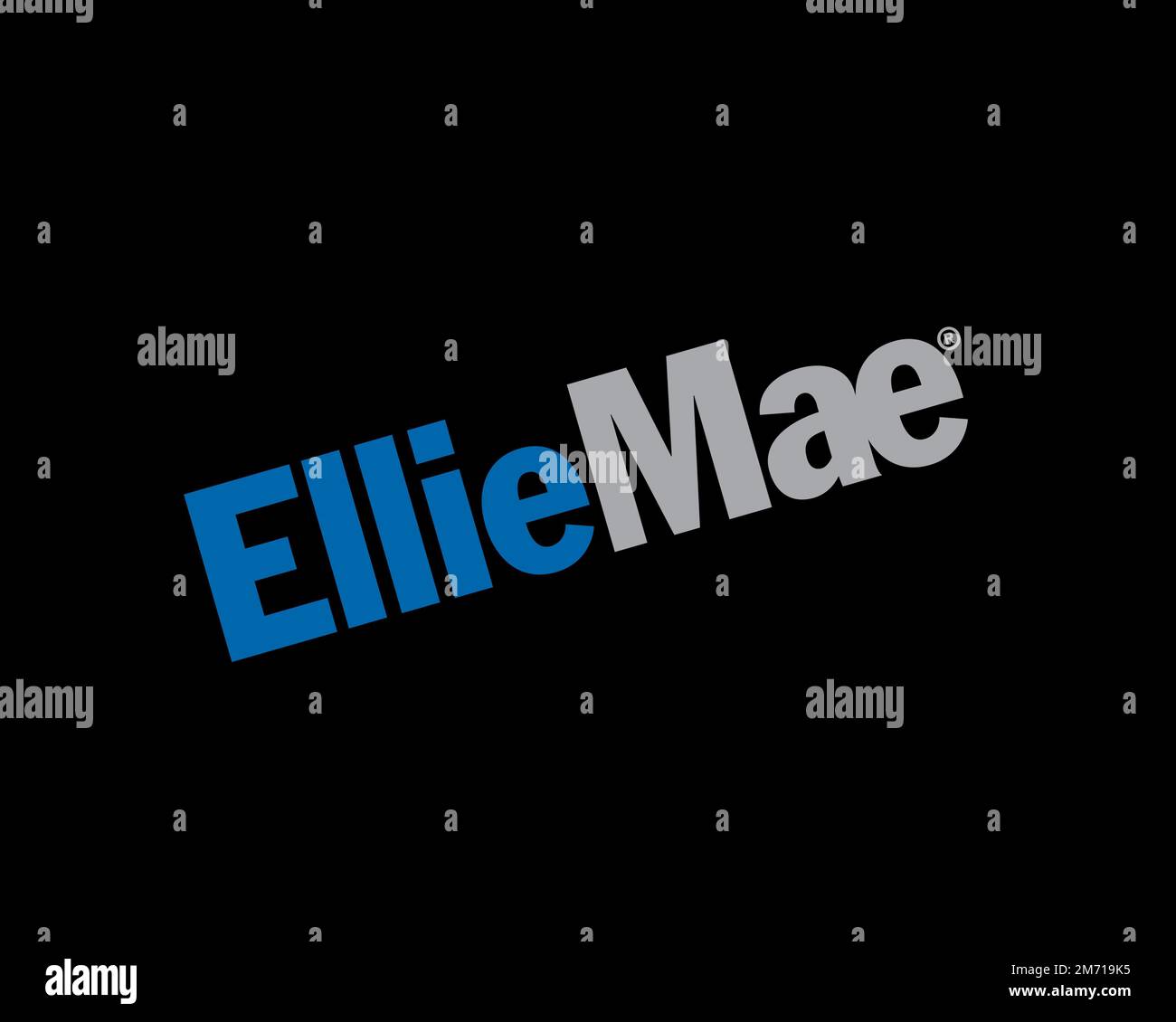 Ellie Mae, rotated logo, black background Stock Photo - Alamy