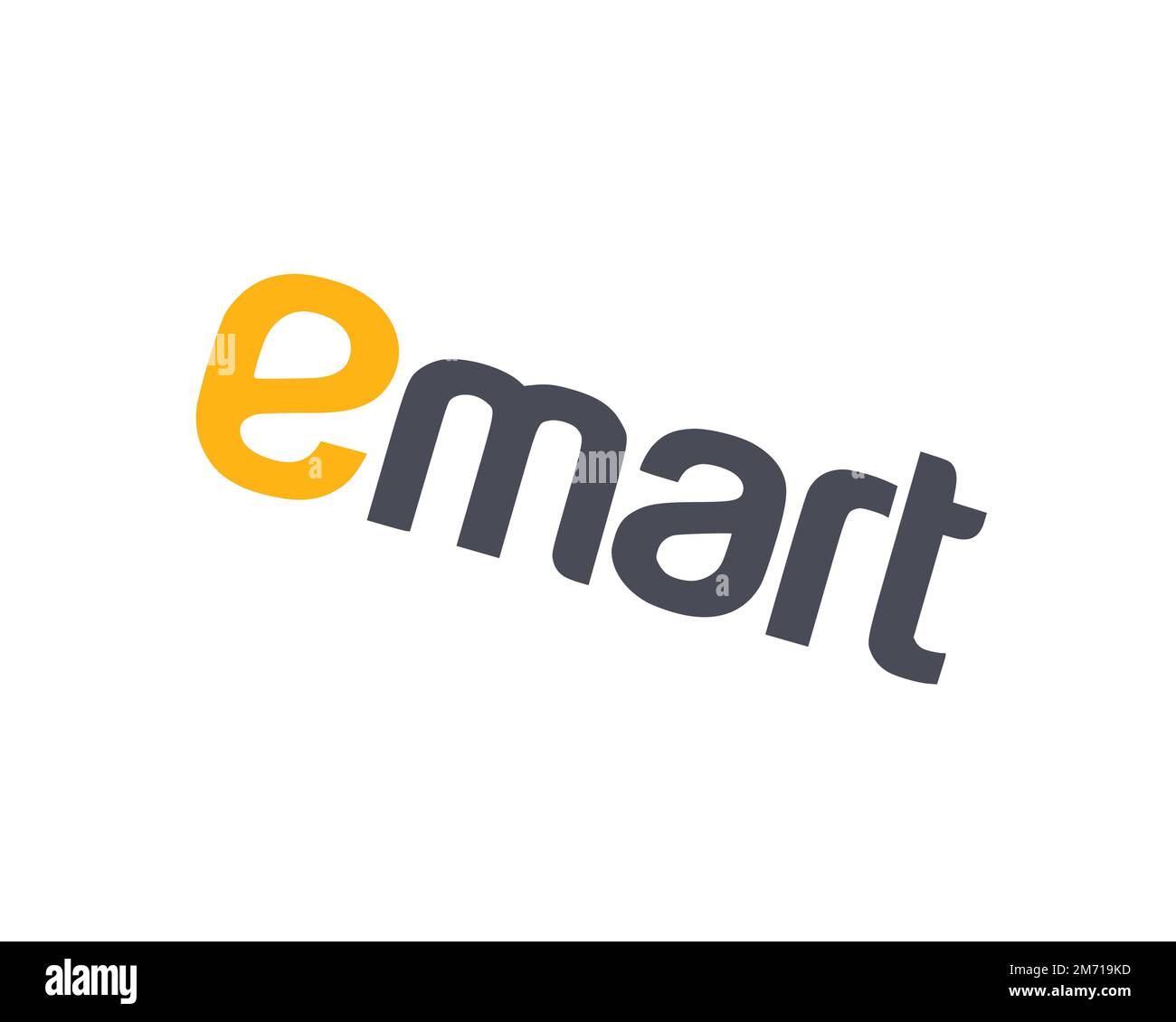 E mart, rotated logo, white background B Stock Photo - Alamy