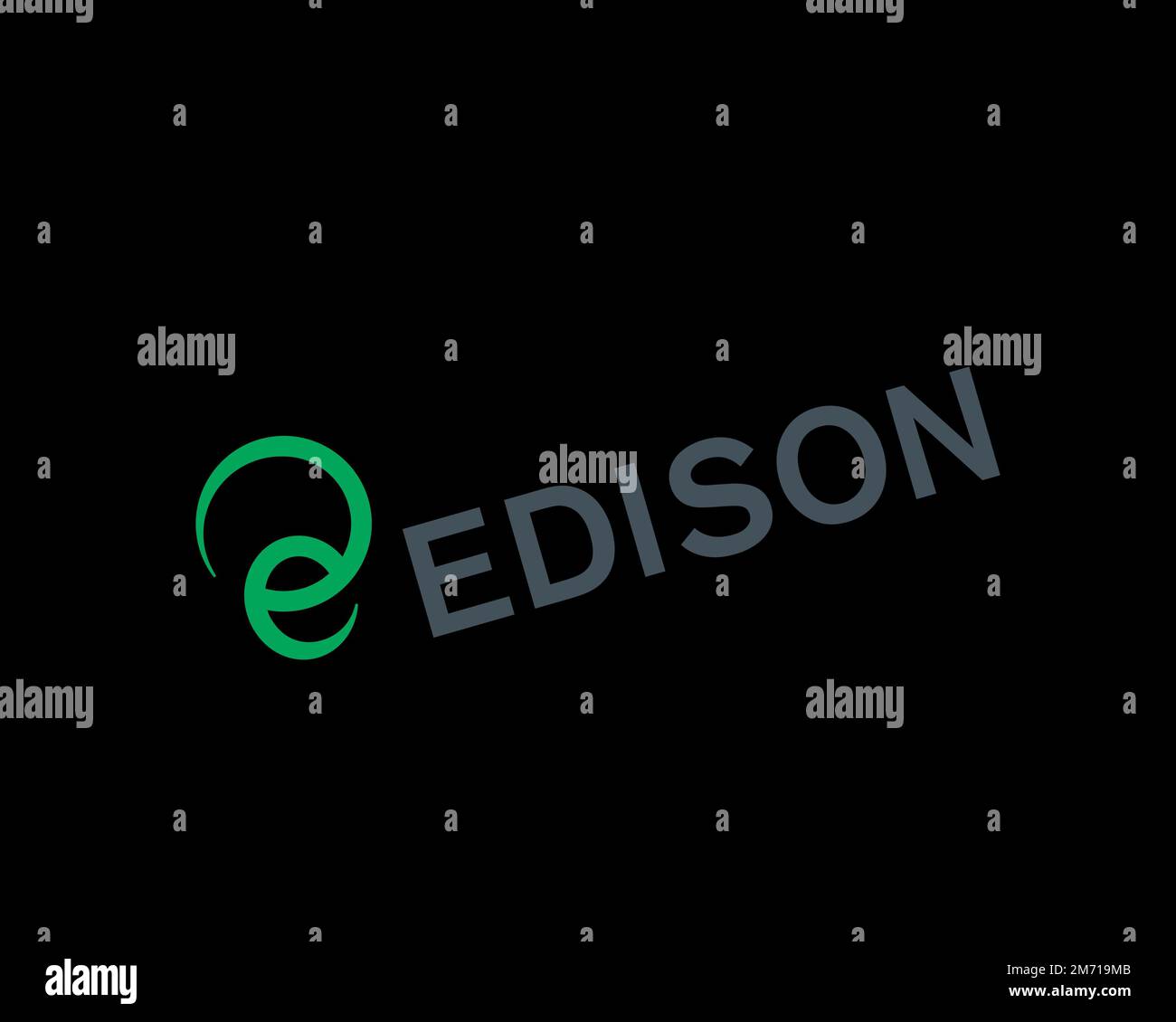 Edison company, rotated logo, black background Stock Photo - Alamy