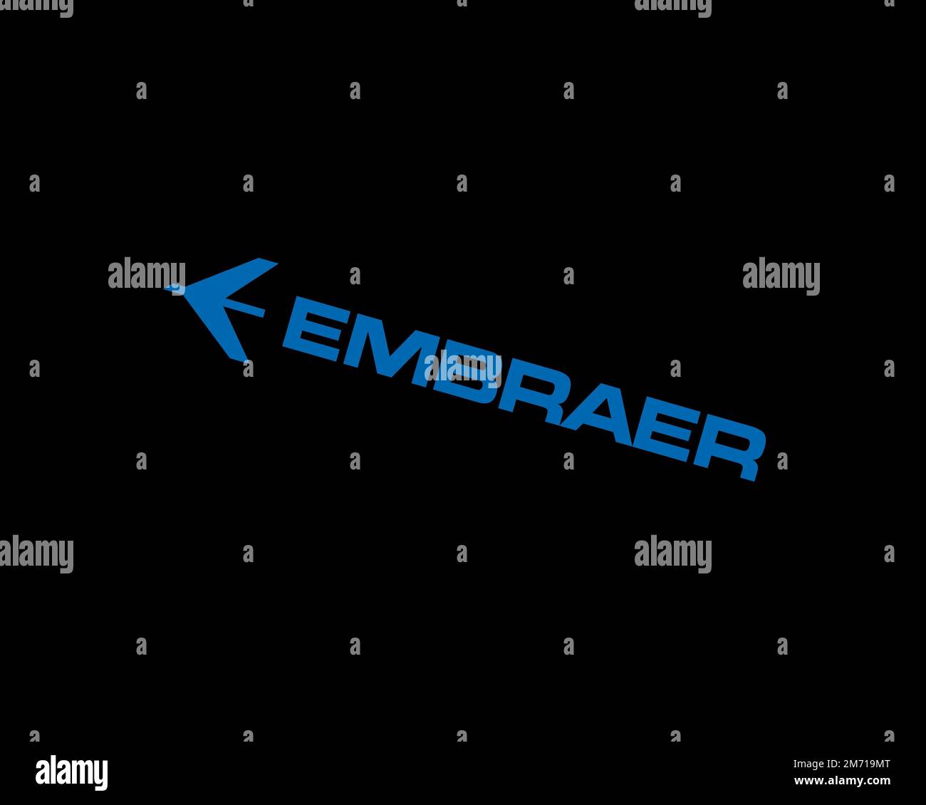 Embraer, rotated logo, black background B Stock Photo - Alamy
