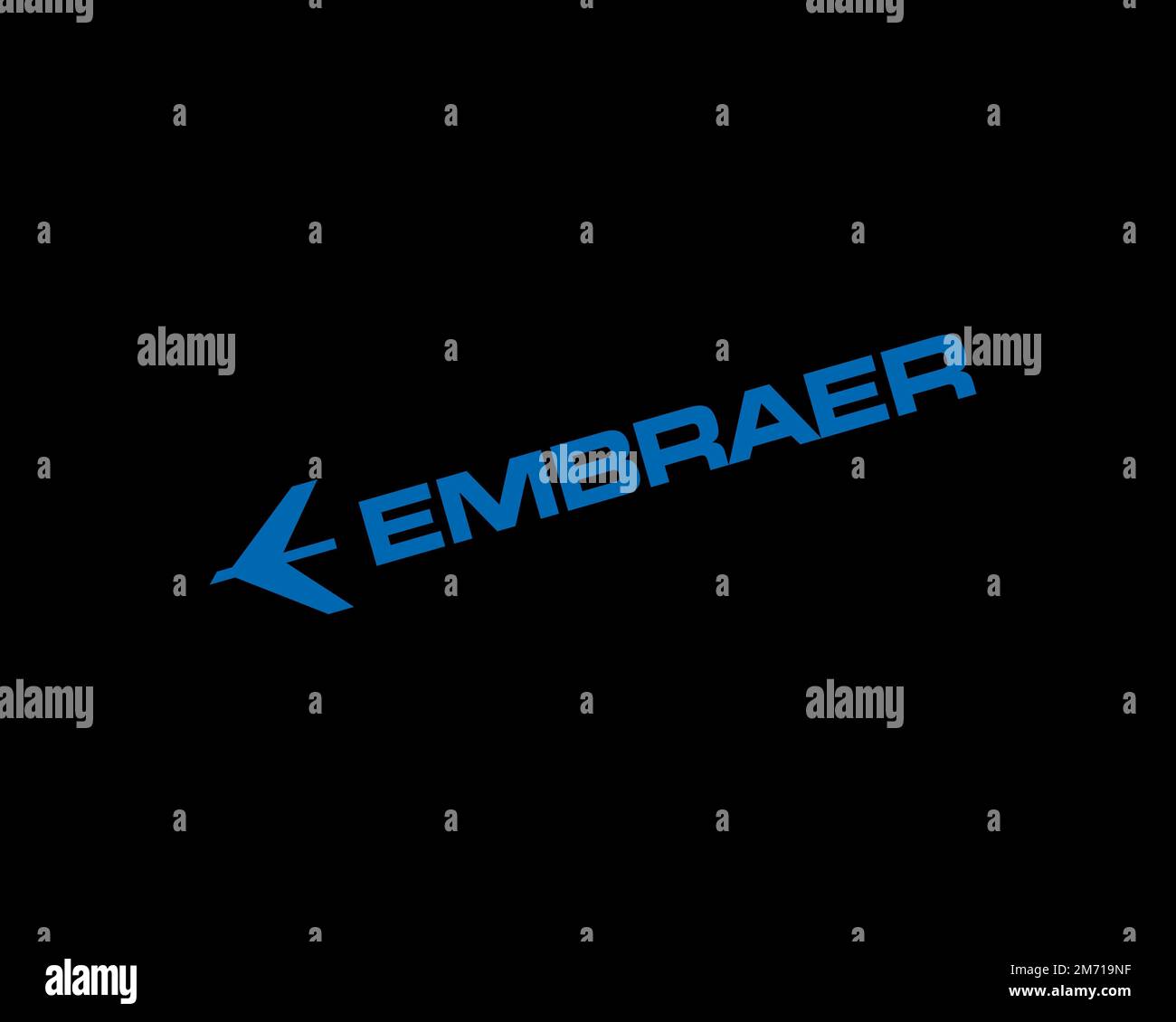Embraer, rotated logo, black background Stock Photo - Alamy