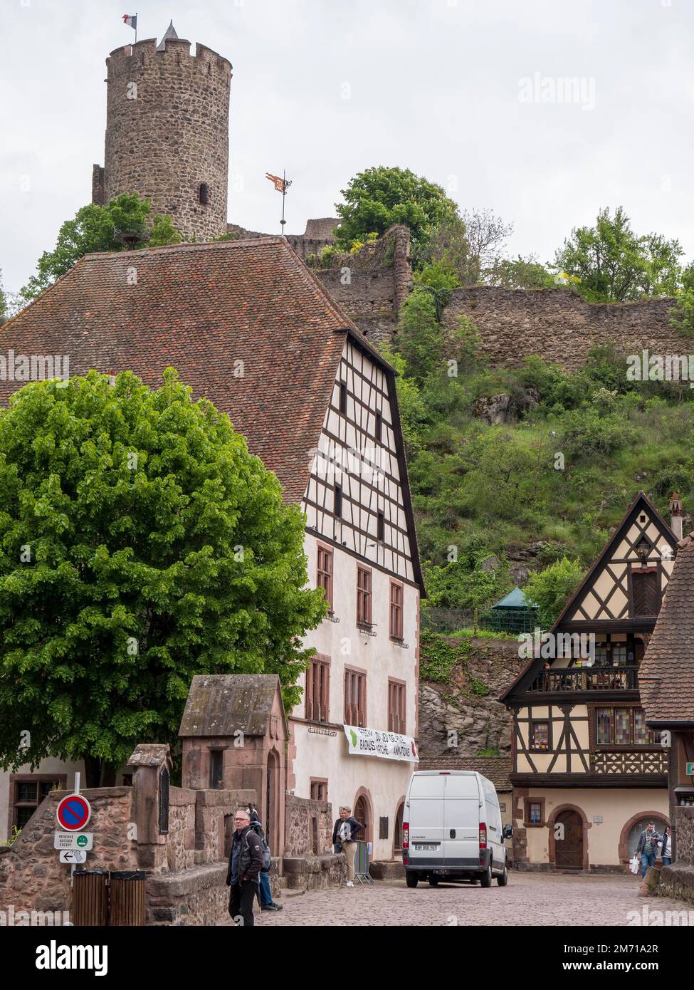 Old half-timbered house in the centre of the old town and Kaysersberg ...