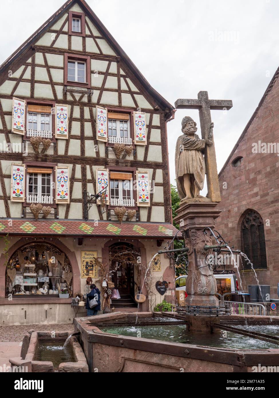 Constantine Fountain (Fontaine Constantin) in front of the Fahwerkhaus ...
