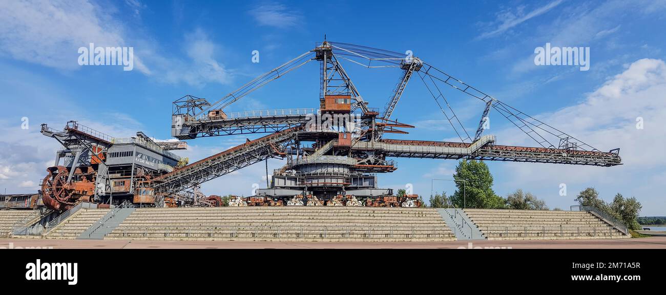 Panoramic photo of lignite excavator giants at the Ferropolis ...