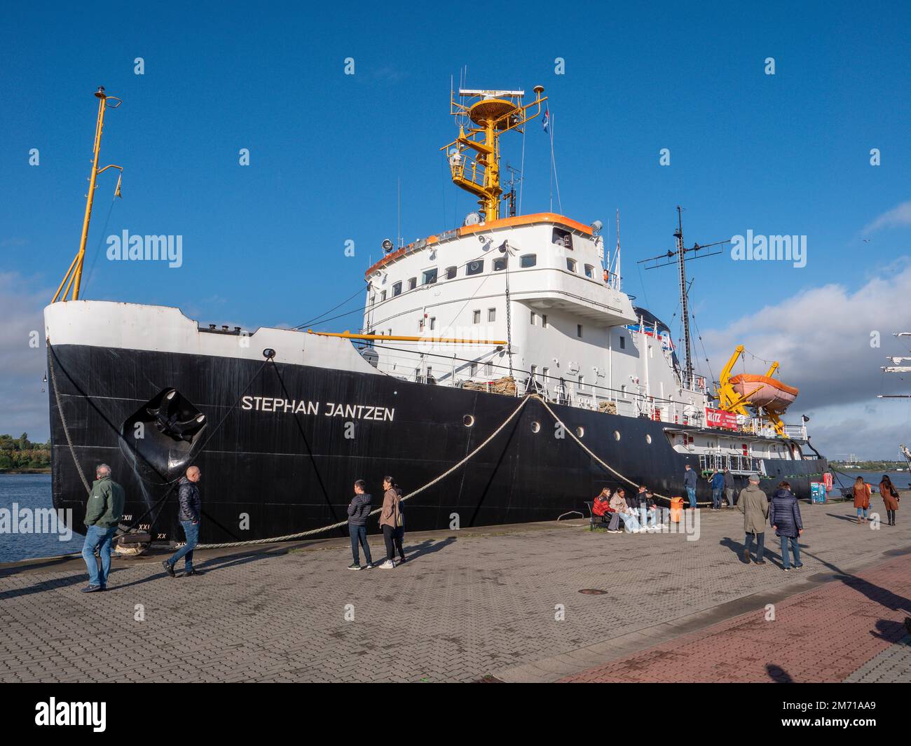 Old icebreaker and shipping museum Stephan Jantzen, city harbour, Kempowski shore, Rostock ...