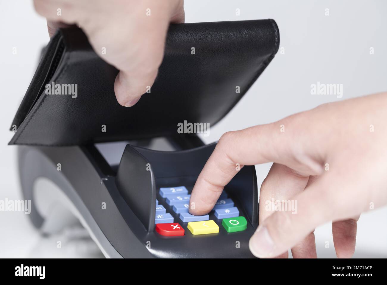 Hand, PIN number input, cover input Stock Photo - Alamy