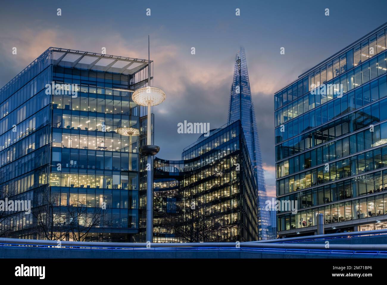 A beautiful shot of illuminated modern buildings in London, United ...