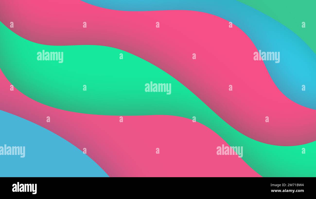 Colorful wavy paper cut shapes abstract background. Design layout for ...