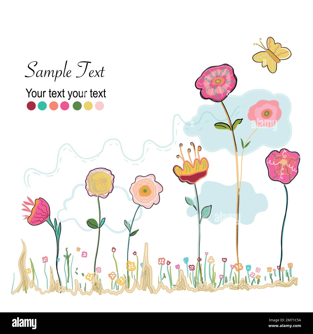Colorful abstract spring flower greeting card background Stock Vector ...