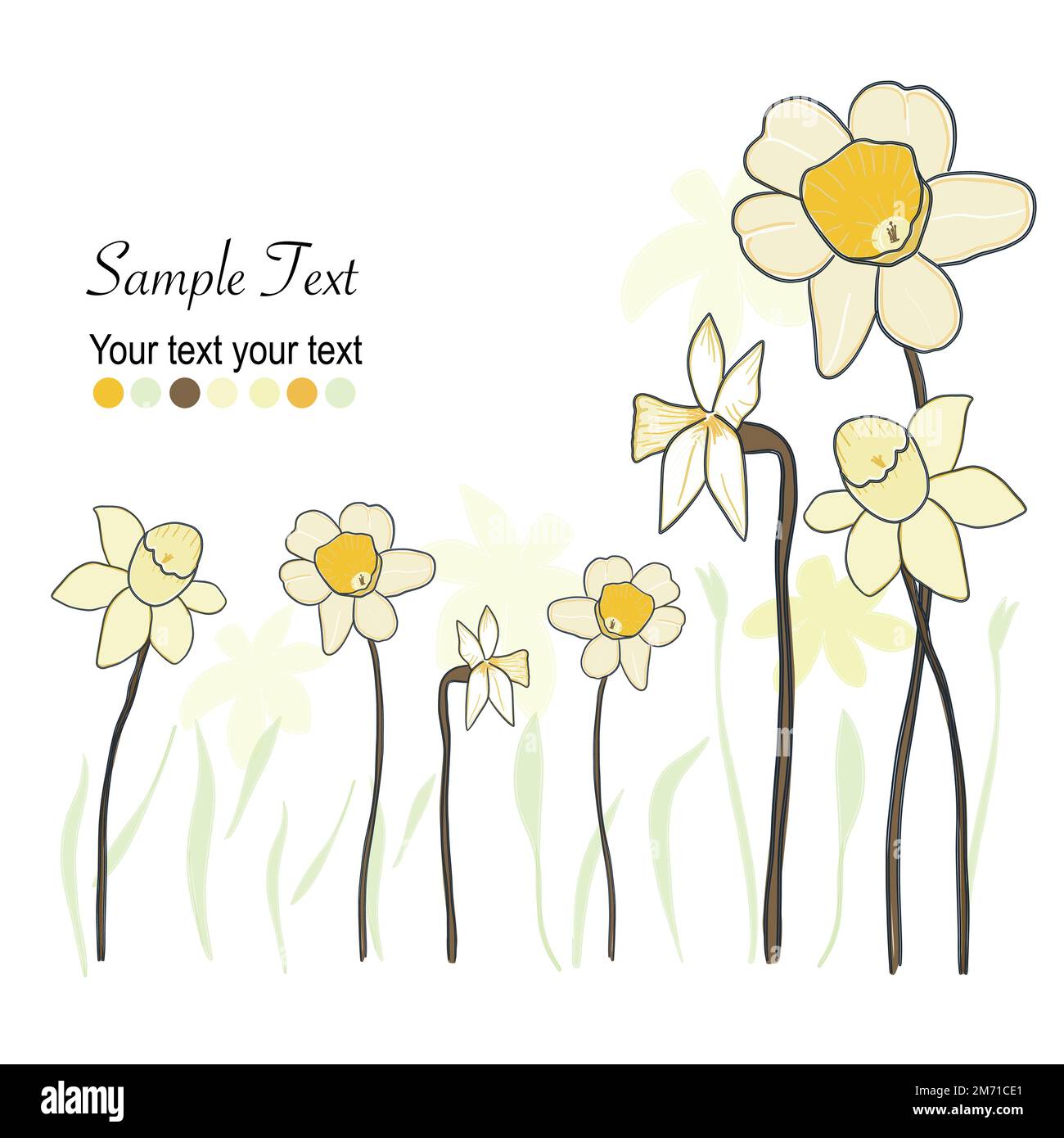 Children daffodils Stock Vector Images - Alamy