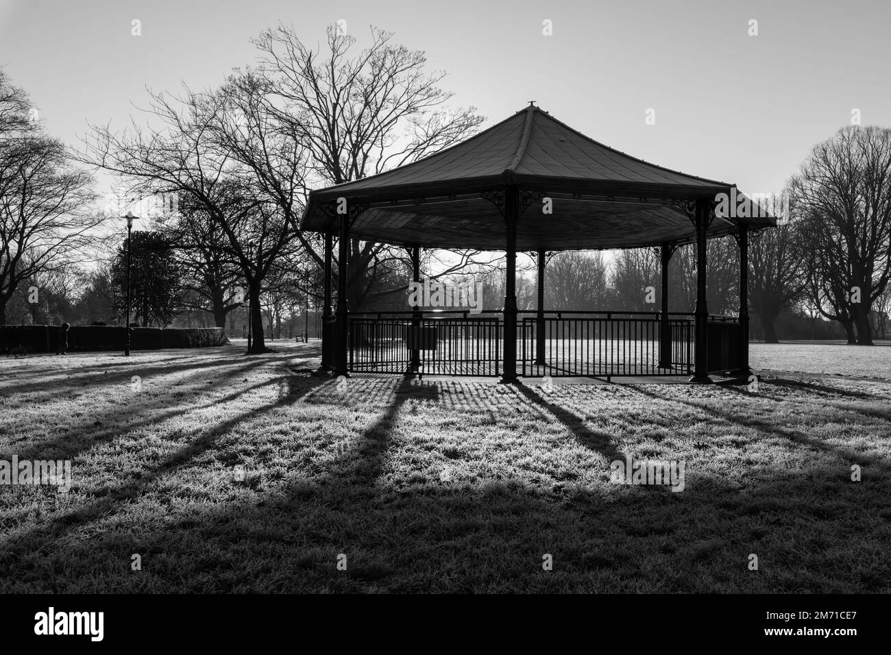 Bandstand in East Park, Hull. Taken in black and white with long ...