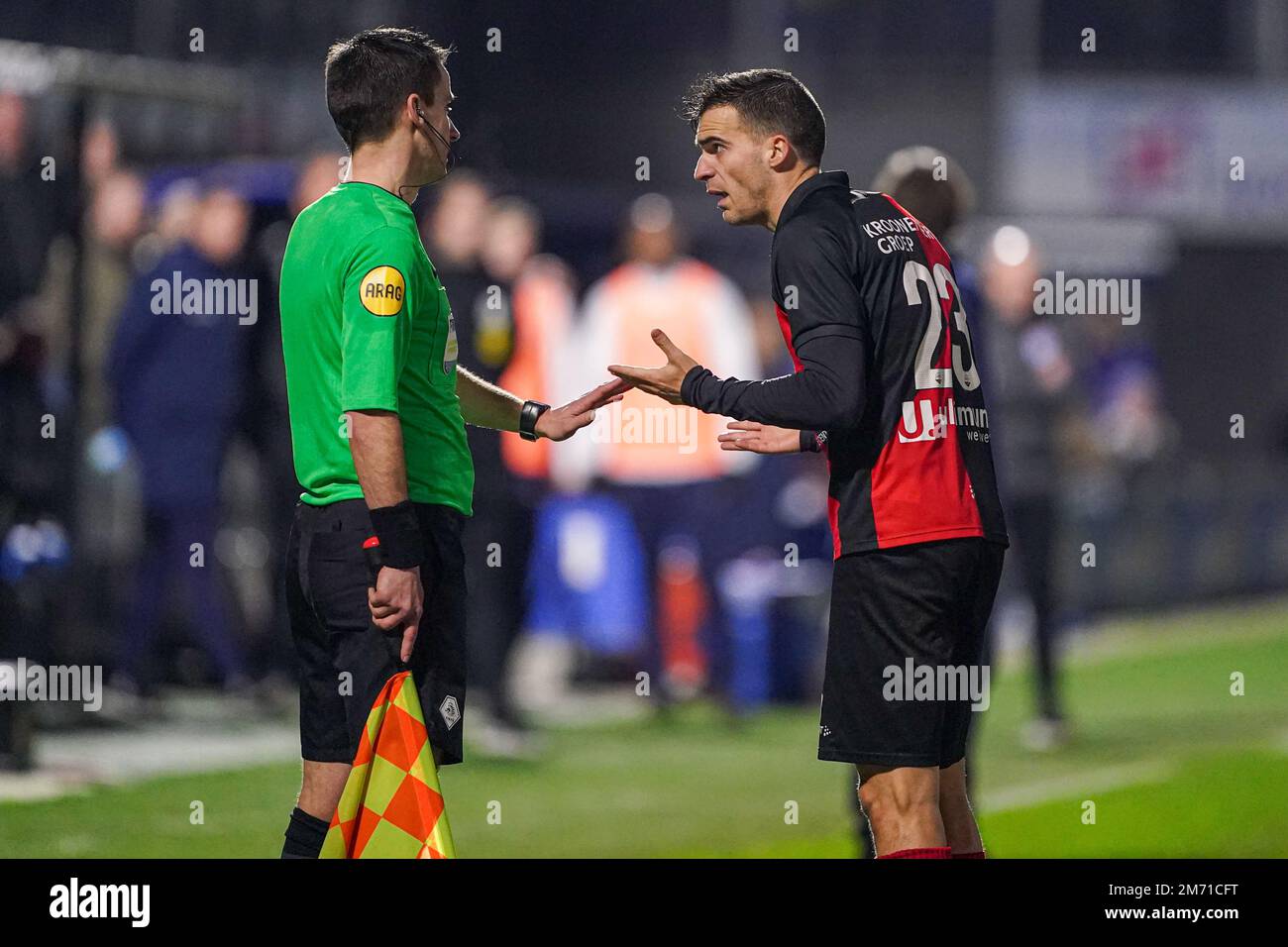 ZWOLLE, NETHERLANDS - JANUARY 6: assistant referee Rens Bluemink, Manel ...