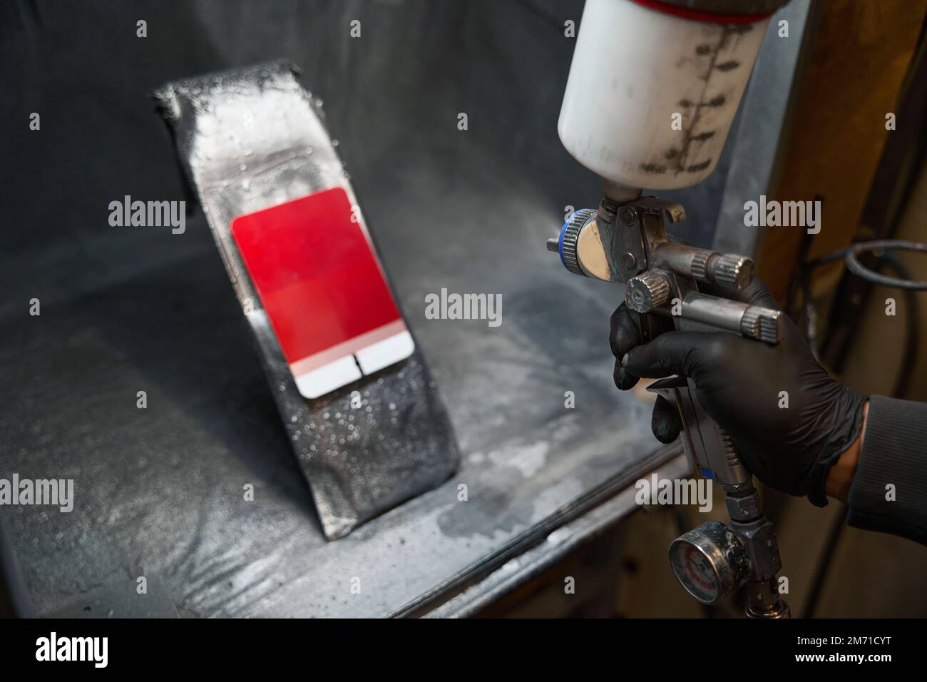 Close up photo of color test, color match process Stock Photo - Alamy