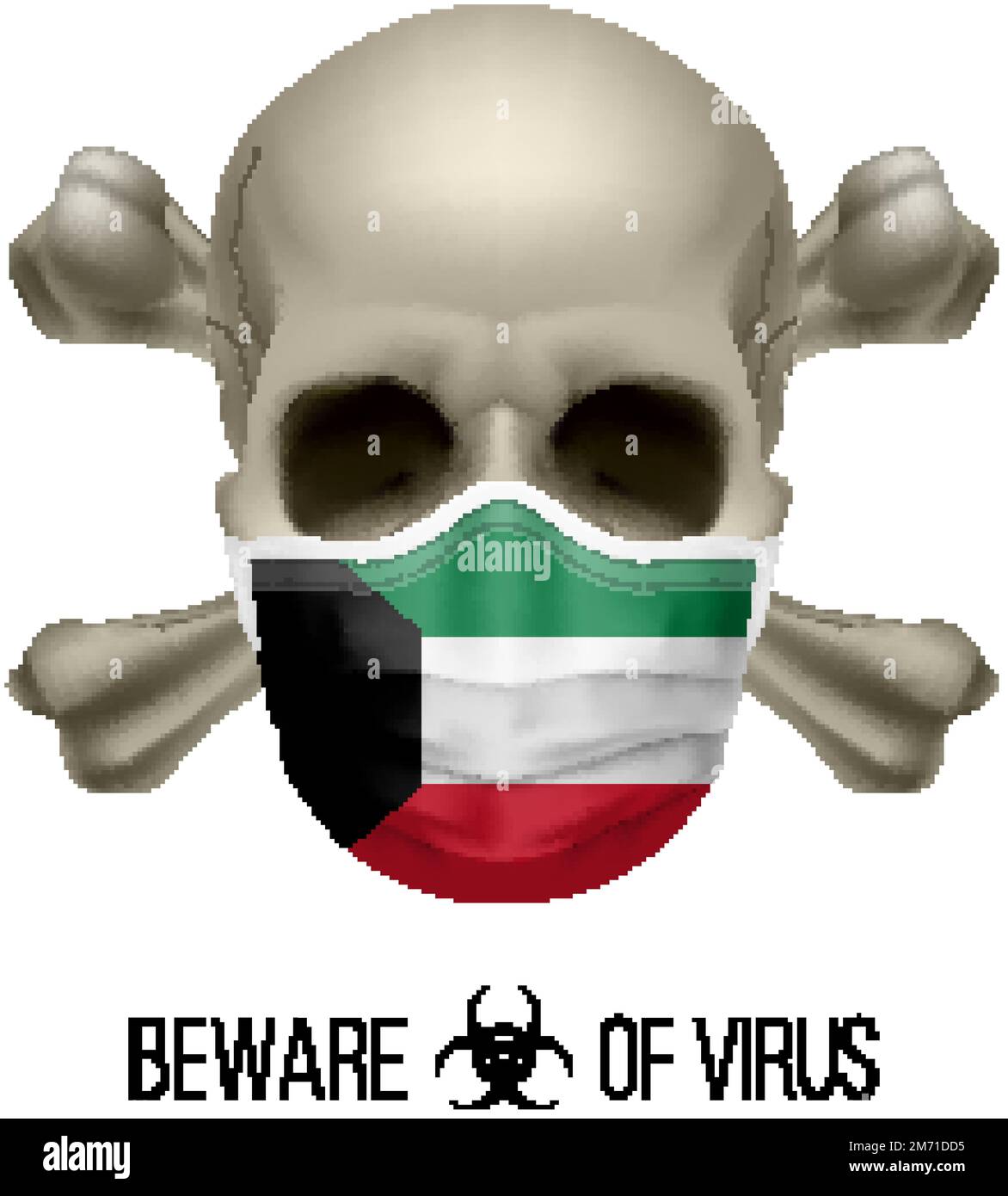 Human Skull with Crossbones and Surgical Mask in the Color of National ...