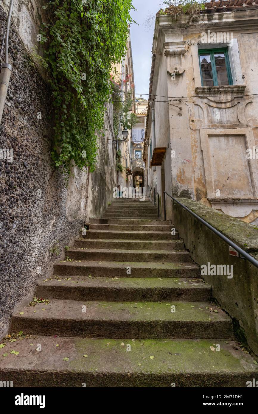 Old Urban Streets in a Downtown city of Salerno, Italy Stock Photo - Alamy