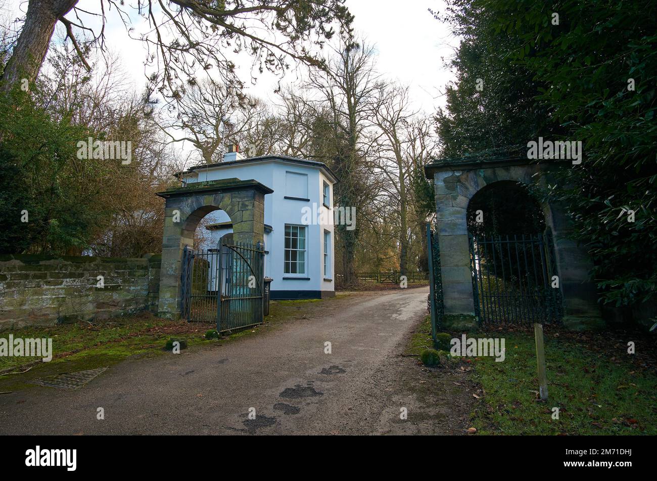 Old country estate gate house example Stock Photo - Alamy