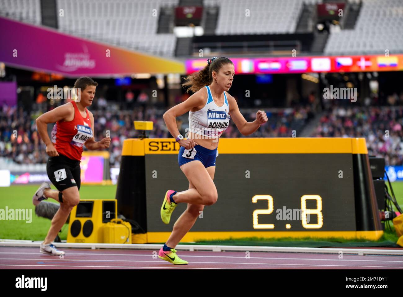 Kaitlin Bounds of USA competing in the T20 800m final in the 2017 World Para Athletics ...
